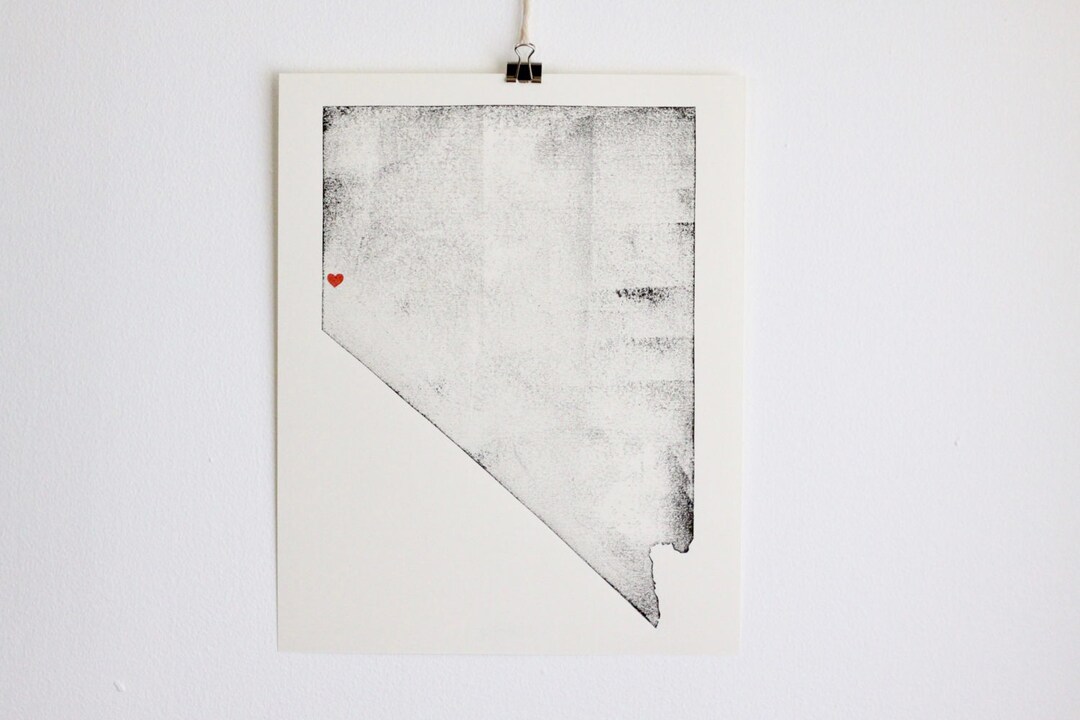 Nevada Print / Nevada Art / Nevada Map / Nevada Wall Art / Nevada Home ...