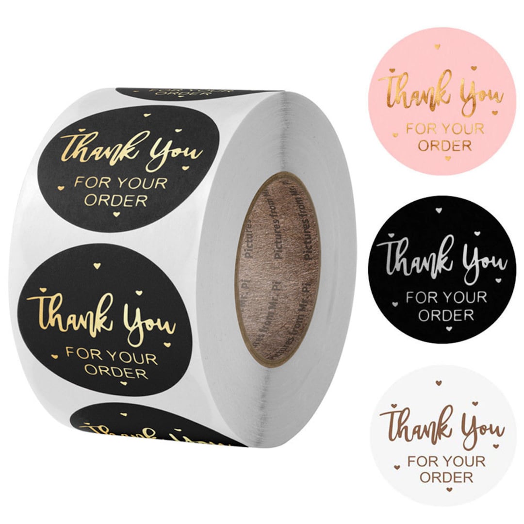 Thank You for Your Order Stickers 100PCS 500PCS Roll - Etsy