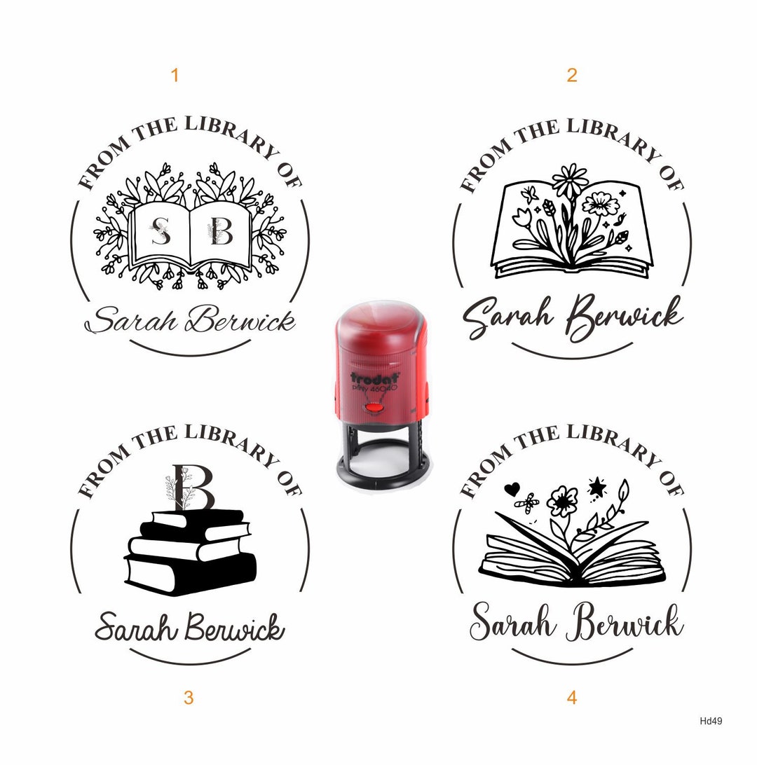 Personalized Book Belongs to Stamp Floral Book Stamp-self Ink - Etsy