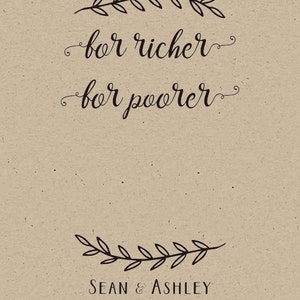 Custom Wedding Stamp for Richfor Poorer Favor Stamp - Etsy UK