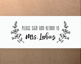 Sign Return Stamp | Etsy