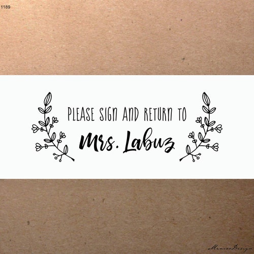 Teacher Stamp Please Sign and Return Home Work Grading | Etsy