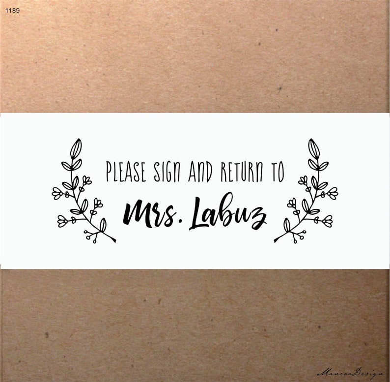 Custom Stamp teacher Stamp Please Sign and Return to | Etsy