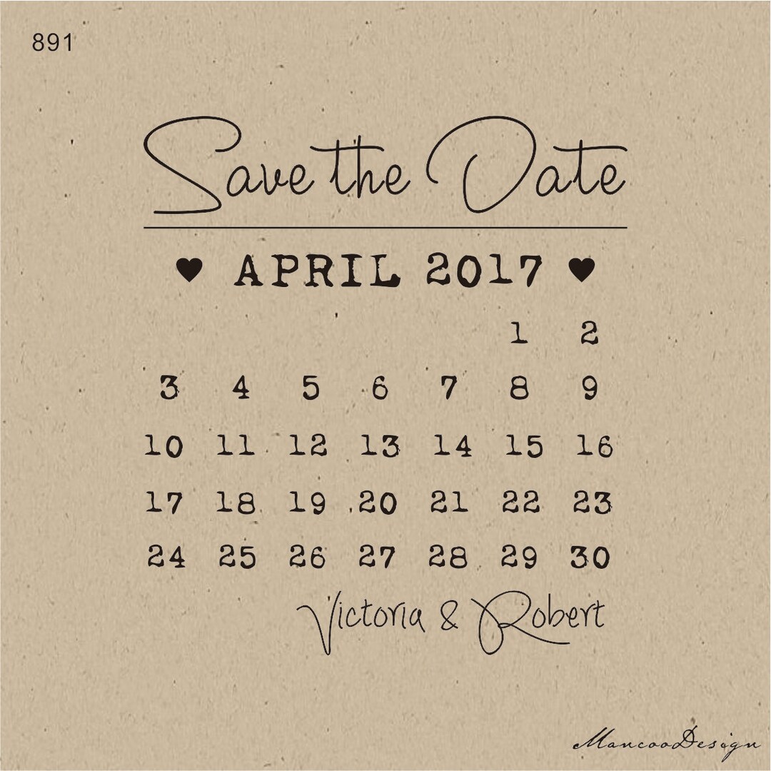 DIY Calendar Stamp customized Save the Date Wedding Favor - Etsy
