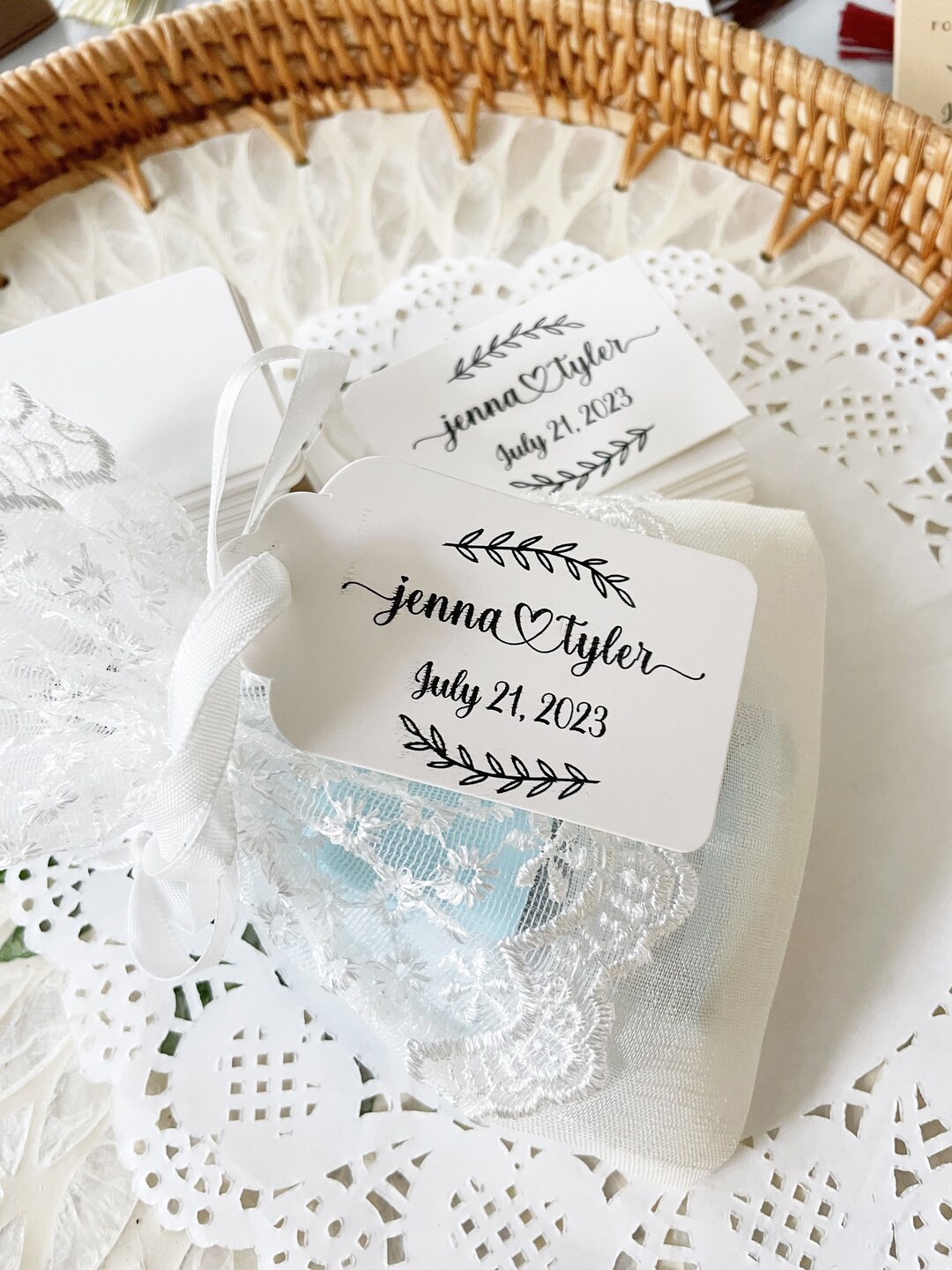Set of 10 Personalized Wedding Tags Favor Labels/ Thank You Tags ...