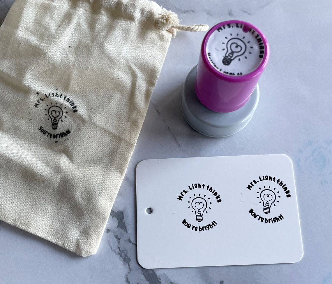 Personalised Teacher Stamps Light Bulb Stamp You're - Etsy