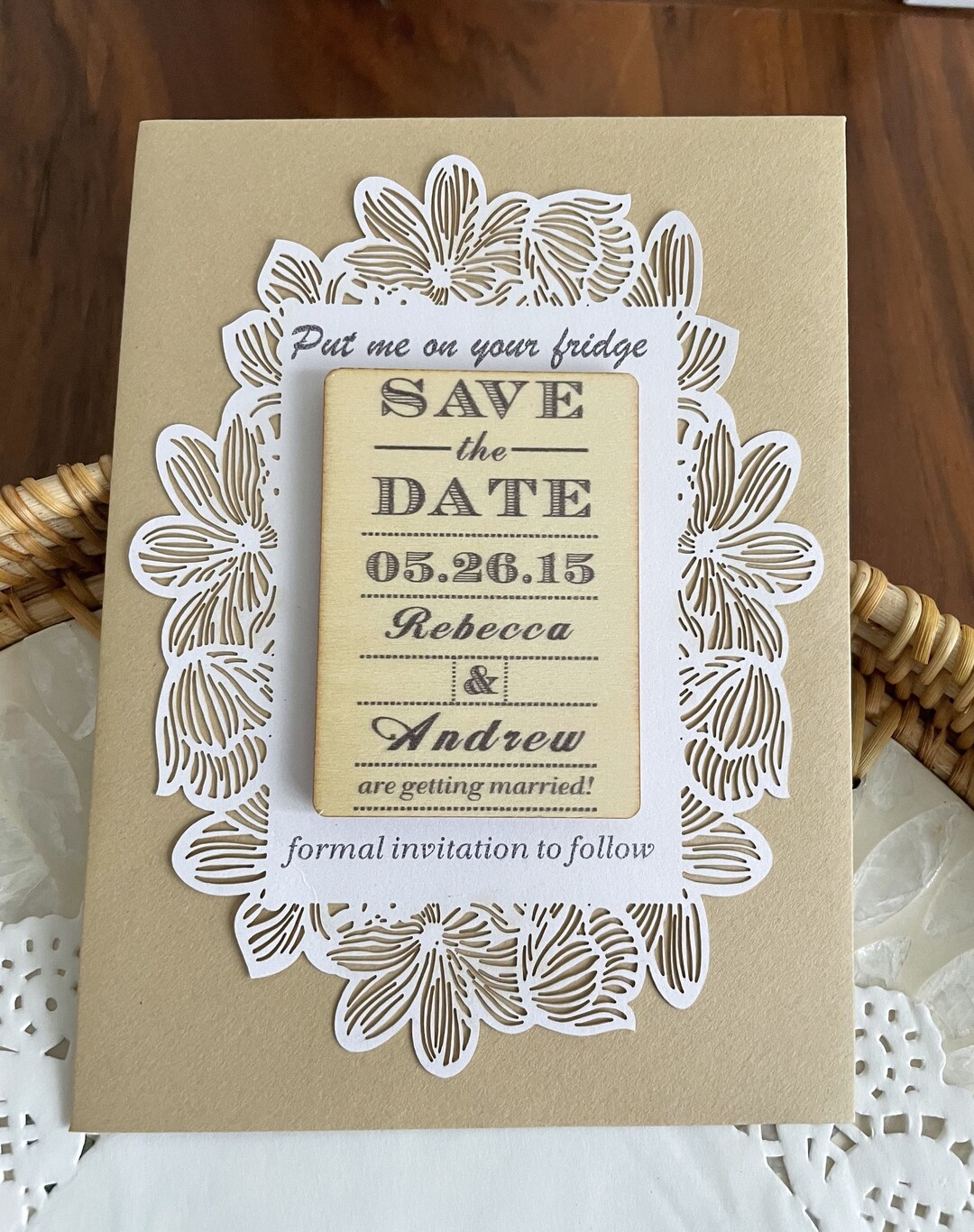 Custom Wedding Wood Save the Date Magnetsrustic Wedding - Etsy