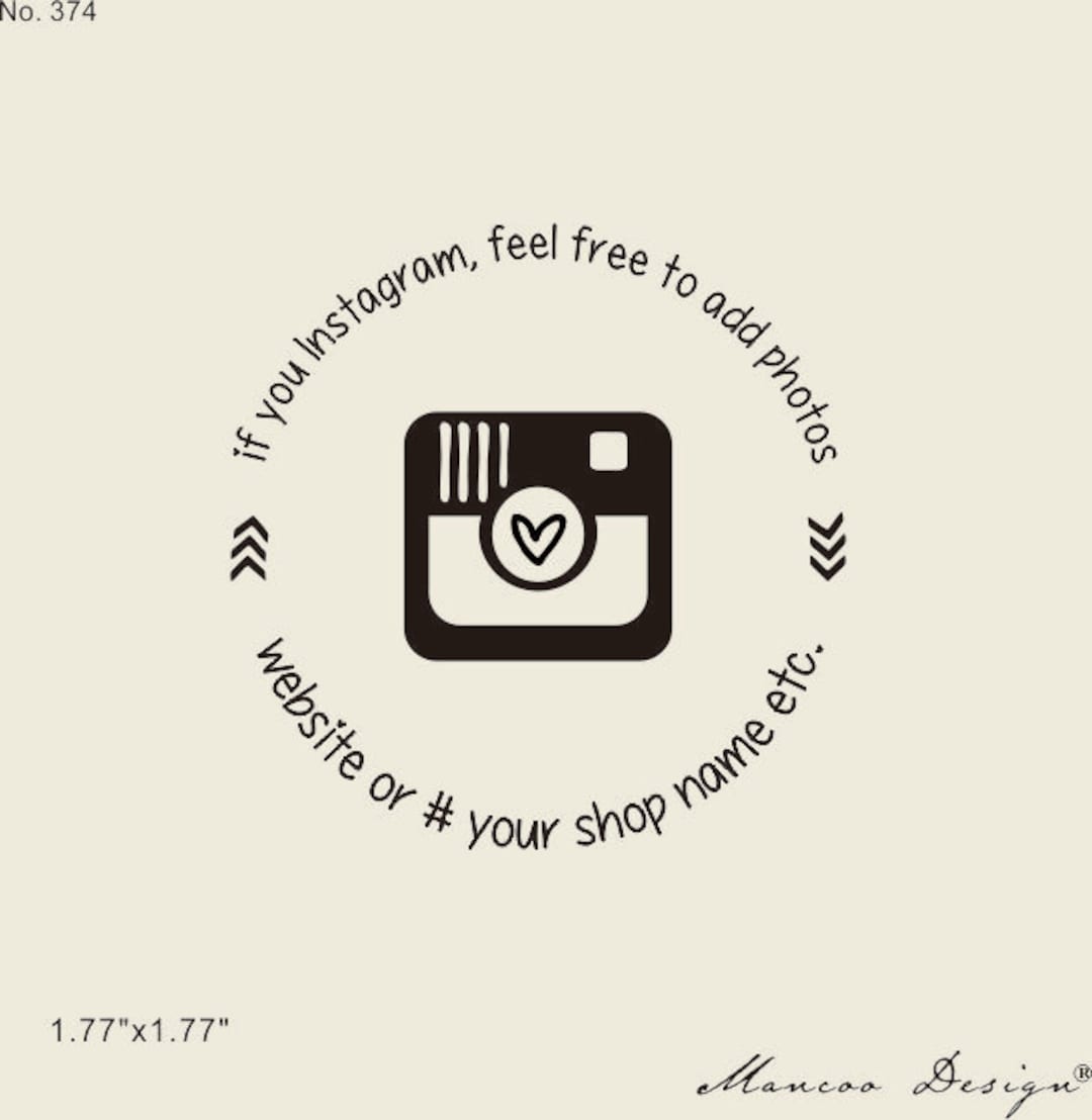 Cusotm Instagram Rubber Stamp-custom Logo Stamp 1.77 - Etsy