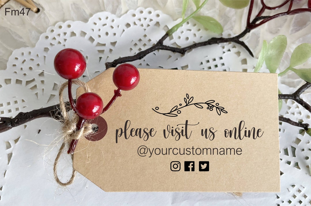 Custom Rubber Stamp visit Us Online Stamp Social Media Stamp Bakery ...