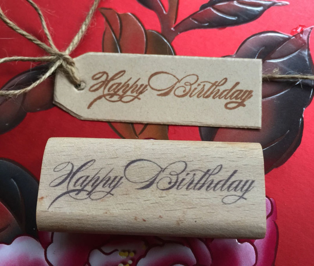 Happy Birthday Stamp Birthday Rubber Stamp Rubber Stamp Cardmaking ...