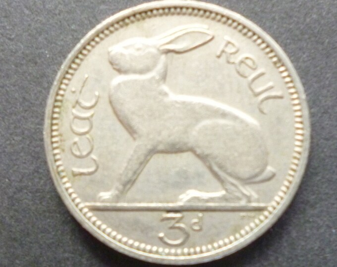 1966 Eire (ireland Republic) Threepence Coin Featuring a Hare and a ...
