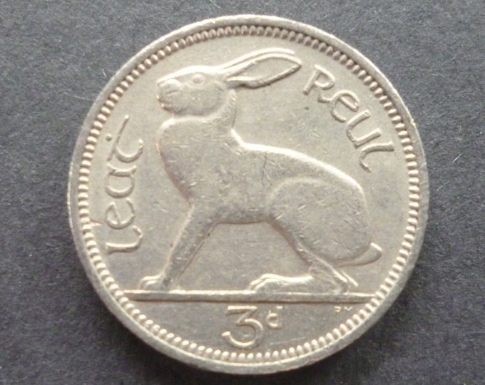 1966 Eire (ireland Republic) Threepence Coin Featuring a Hare and a ...