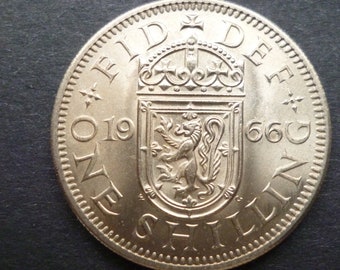 1966 English Shilling Coin Great Britain From Queen Elizabeth 2nd ...