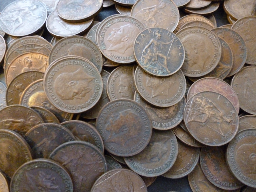 Farthings a Pack of Ten King George the Fifth Britannia Farthing Coins ...