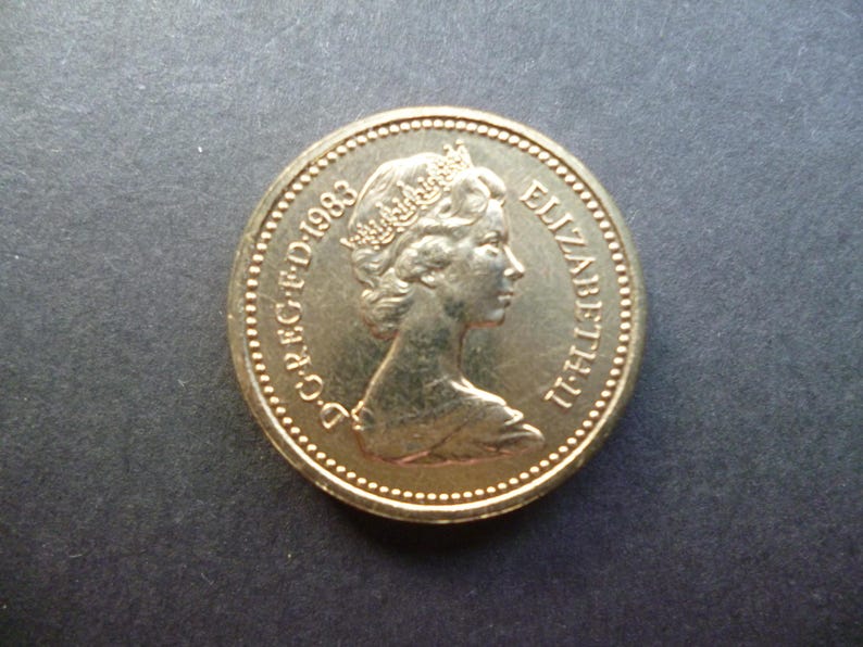 1983 UK One Pound Coin: Uncirculated Nickel Brass, Craft Jewelry - Etsy