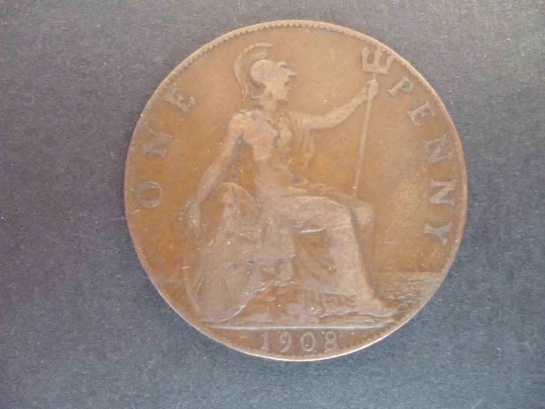 Great Britain 1908 One Penny Coin, King Edward 7th, an Ideal Gift or ...