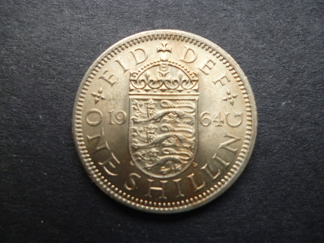 1964 UK Shilling Coin: Cupro-nickel English Coin for Jewelry or Craft ...