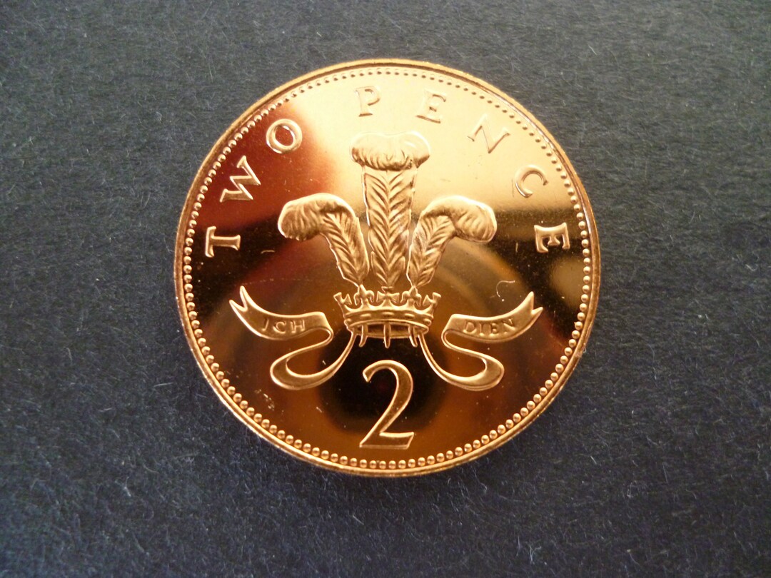 1990 UK Two Pence Coin: Uncirculated Bronze Jewelry Crafting - Etsy