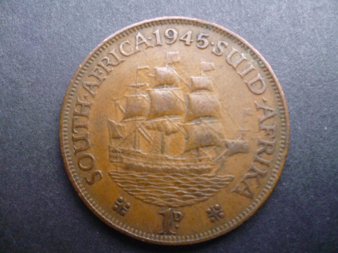 1945 South Africa Penny Coin: Dromedaris Ship, King George VI - Etsy