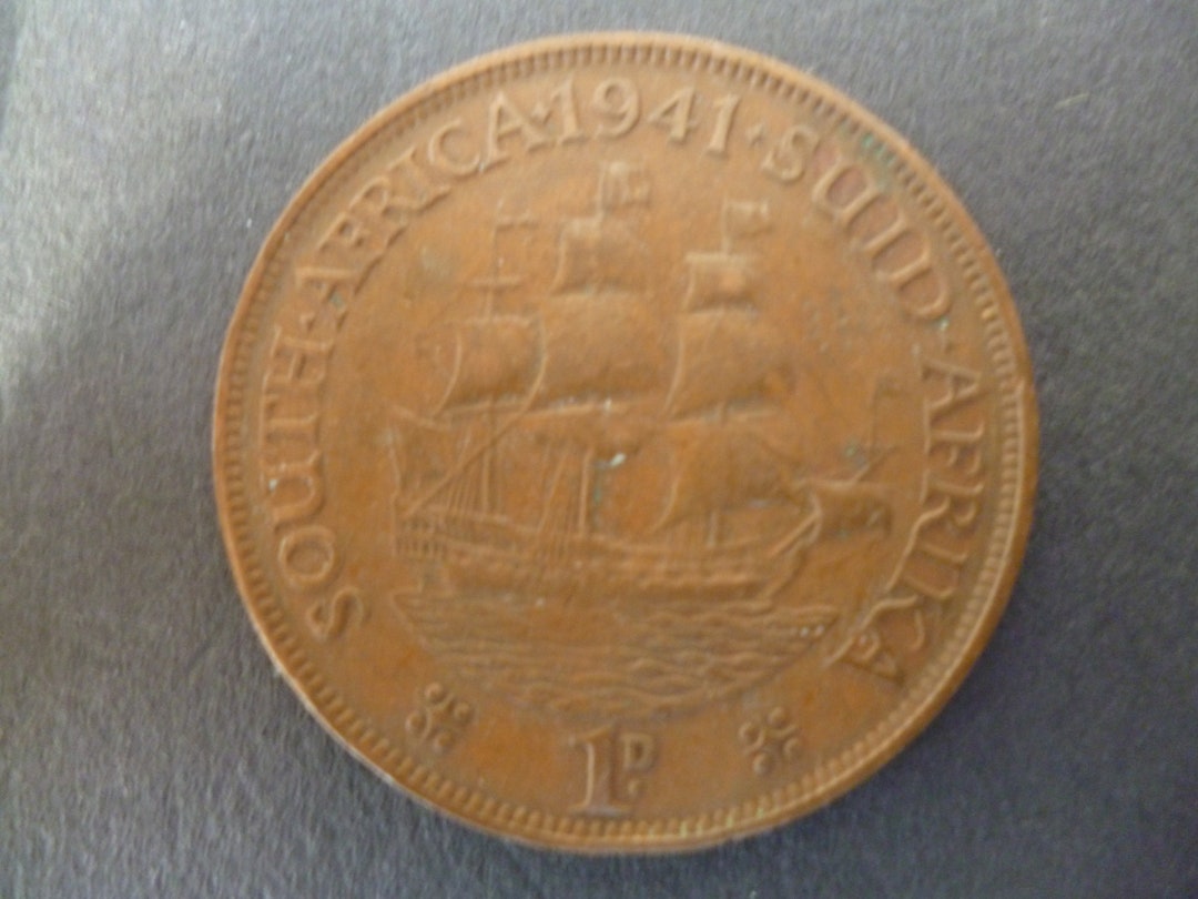 1941 South Africa Penny Coin: Dromedaris Ship, King George VI - Etsy