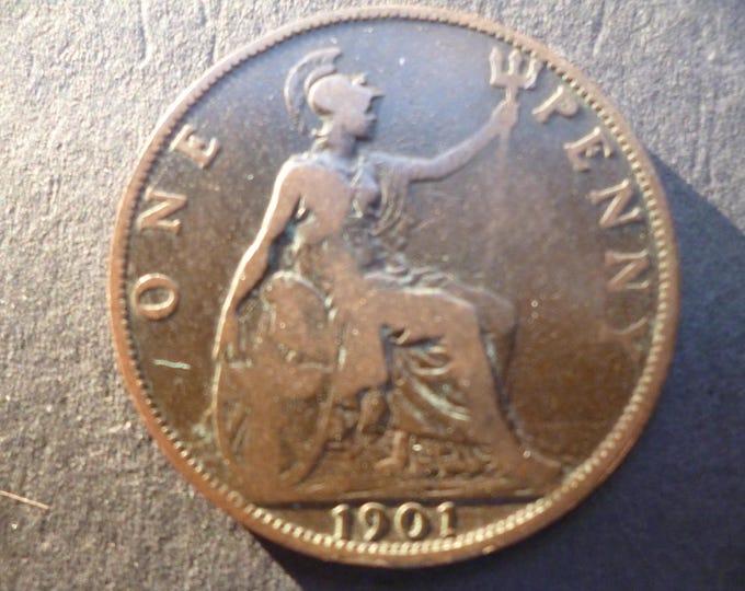 Great Britain 1901 One Penny Coin, Queen Victoria, an Ideal Gift or for ...