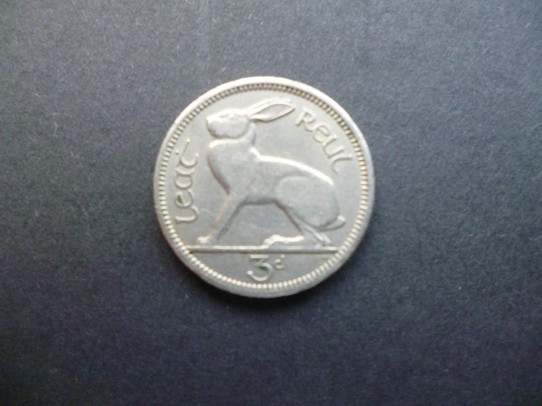 1950 Eire (ireland Republic) Threepence Coin Featuring a Hare and a ...
