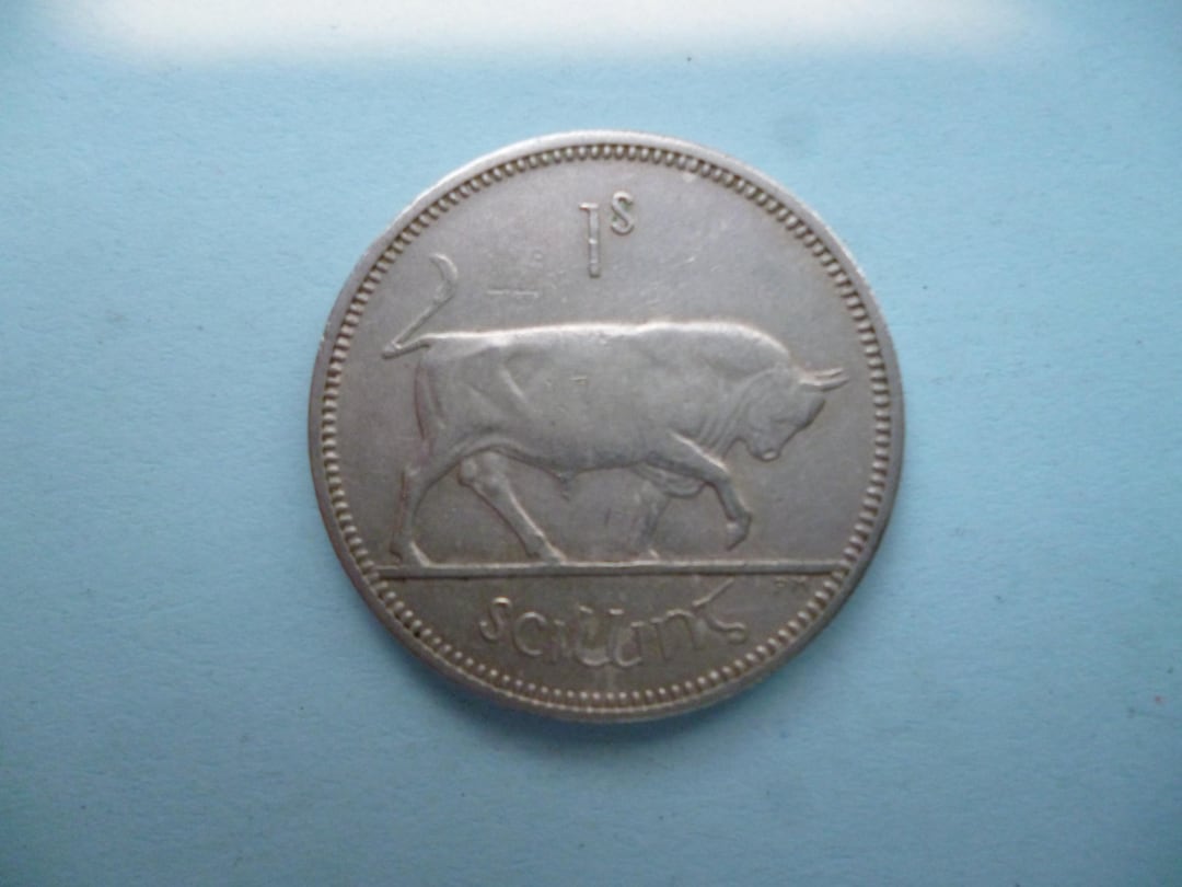 1959 Irish Shilling Coin: Bull & Harp, Craft Jewelry Making - Etsy