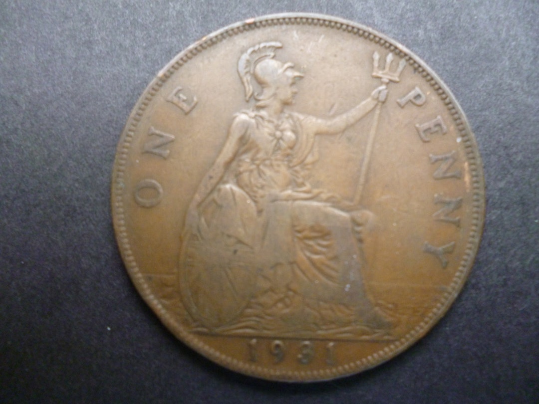 Great Britain 1931 One Penny Coin, King George the Fifth an Ideal Gift ...