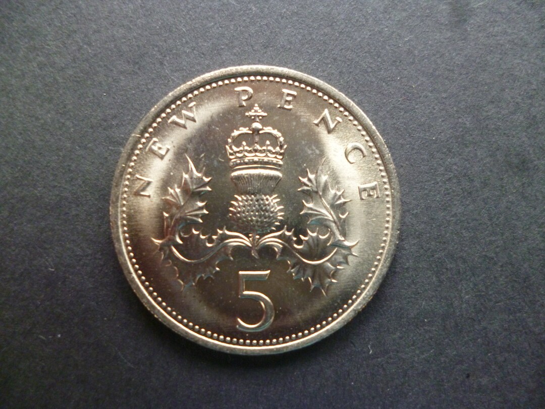 1971 UK Five Pence Coin: Cupro-nickel Jewelry Crafting - Etsy
