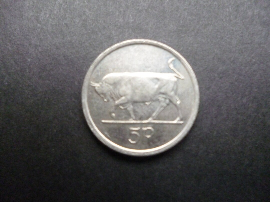 1998 Ireland 5p Coin: Bull & Harp, Craft Jewelry Supplies - Etsy