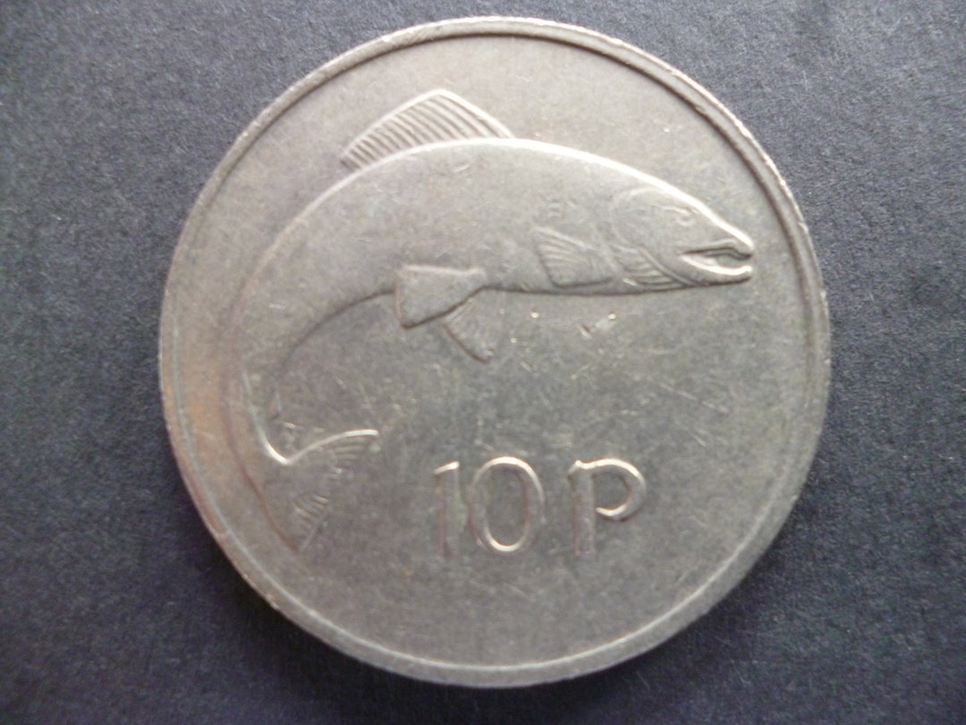 1980 Ireland 10p Coin: Salmon Fish, Craft Jewelry Making - Etsy
