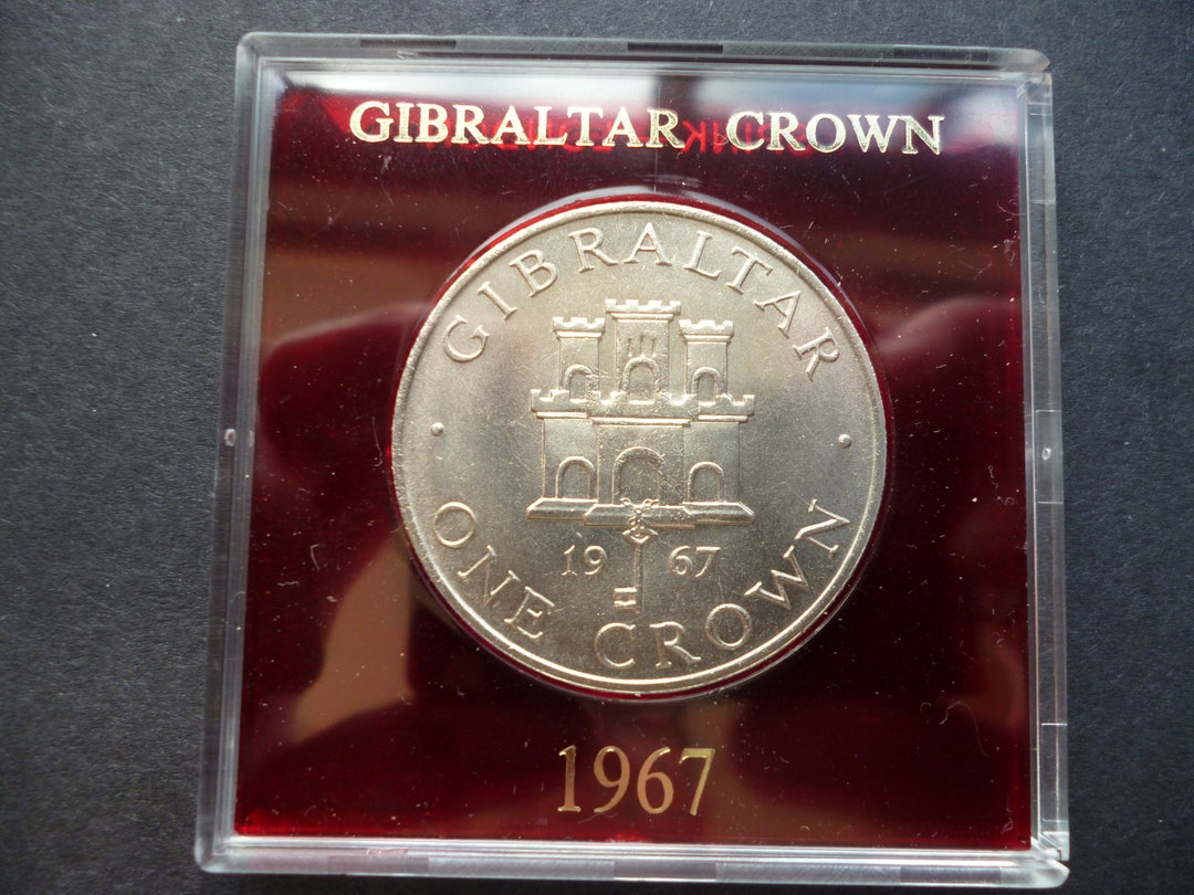 1967 Gibraltar Crown Coin, in Good Un-circulated Condition Housed in a ...