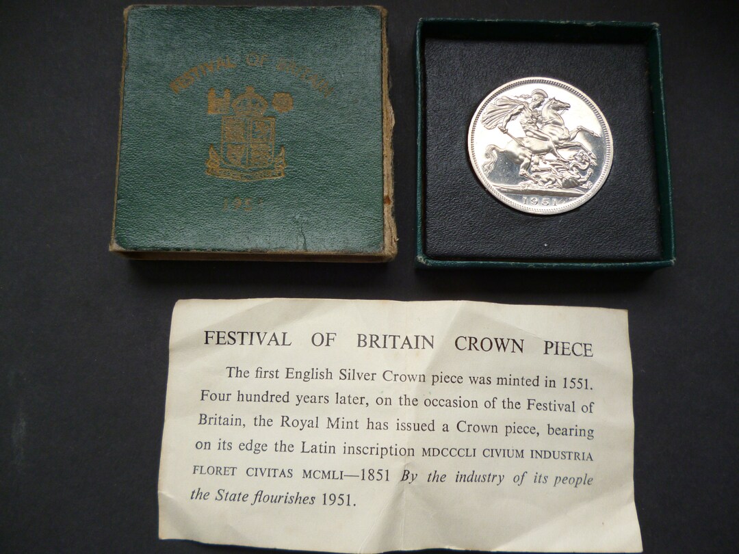1951 Crown Coin, Issued to Commemorate the Festival of Britain, in Good ...