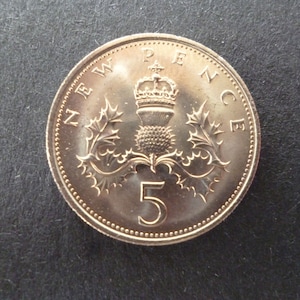 1970 UK Five Pence Coin: Cupro-nickel Crafting Jewelry - Etsy