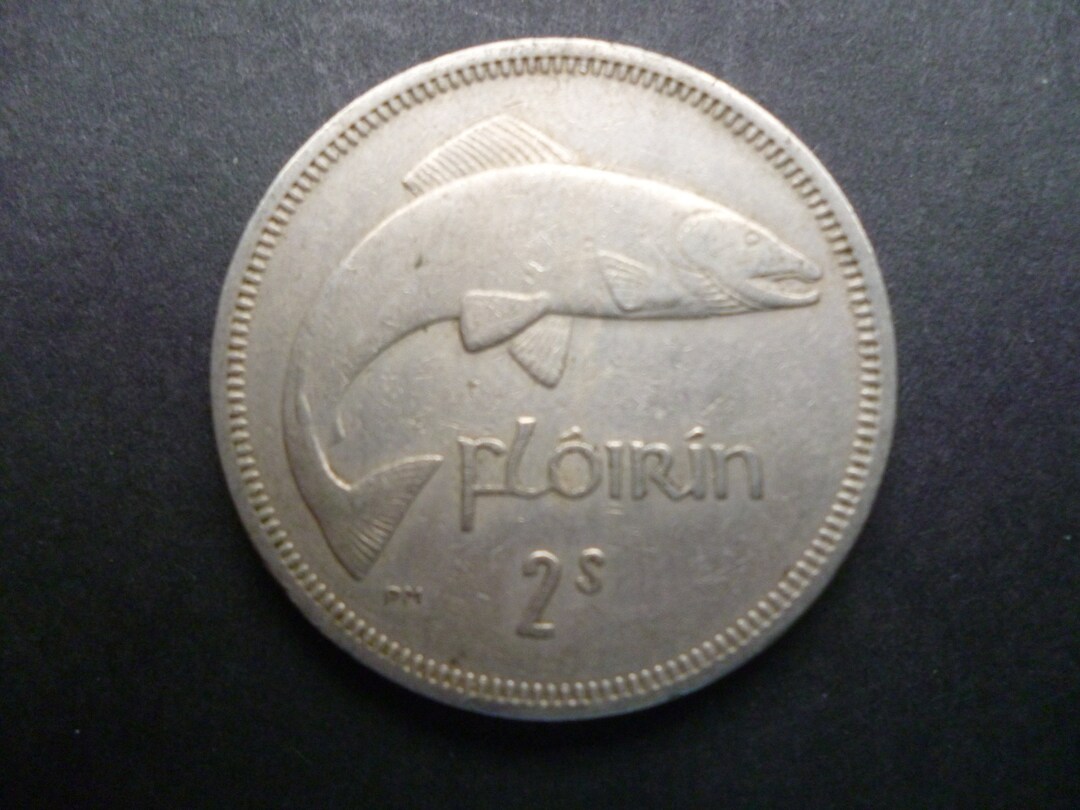 1962 Eire (ireland Republic) Florin Coin Featuring a Salmon Fish, Ideal ...