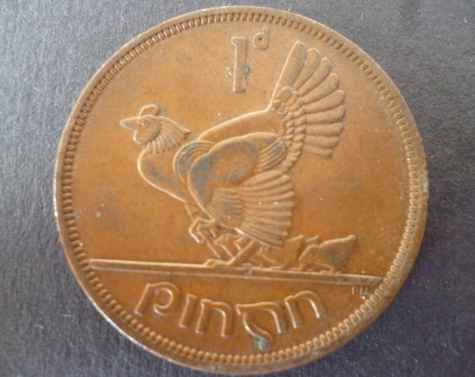 1966 Eire ireland Republic Penny Coin Featuring a Hen With - Etsy