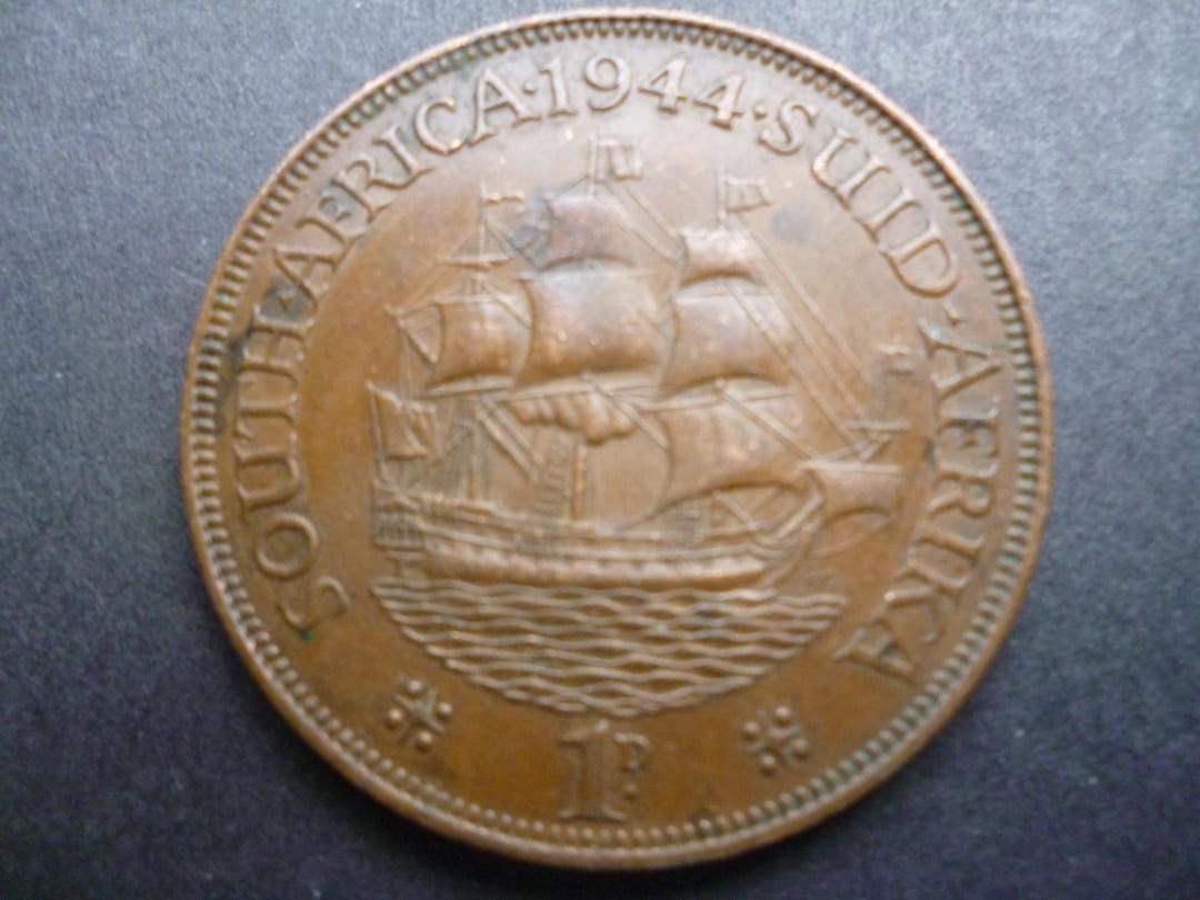1944 South Africa Half Penny Coin: Dromedaris Ship, King George VI - Etsy