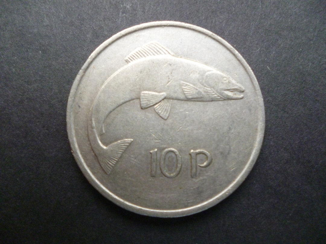 1975 Eire (ireland Republic) 10p Coin Featuring a Salmon Fish, Ideal ...
