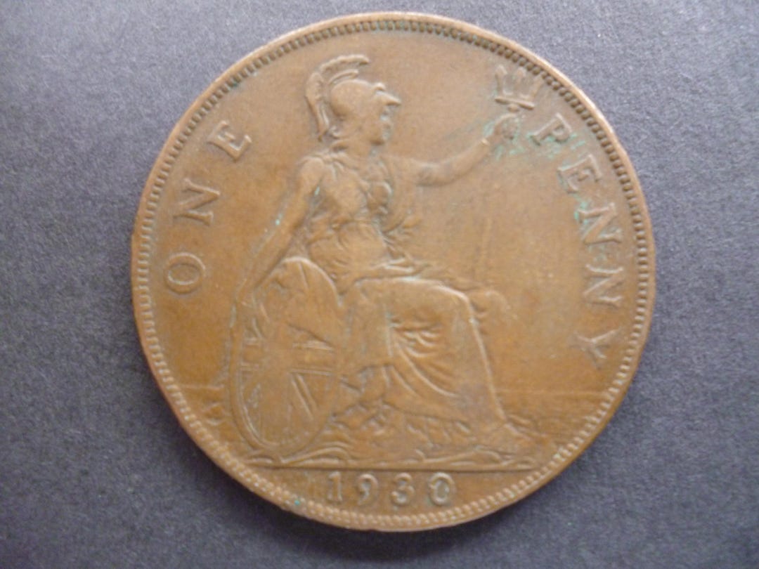1930 English Penny Coin: King George V, Jewelry Making, Craft Supply - Etsy