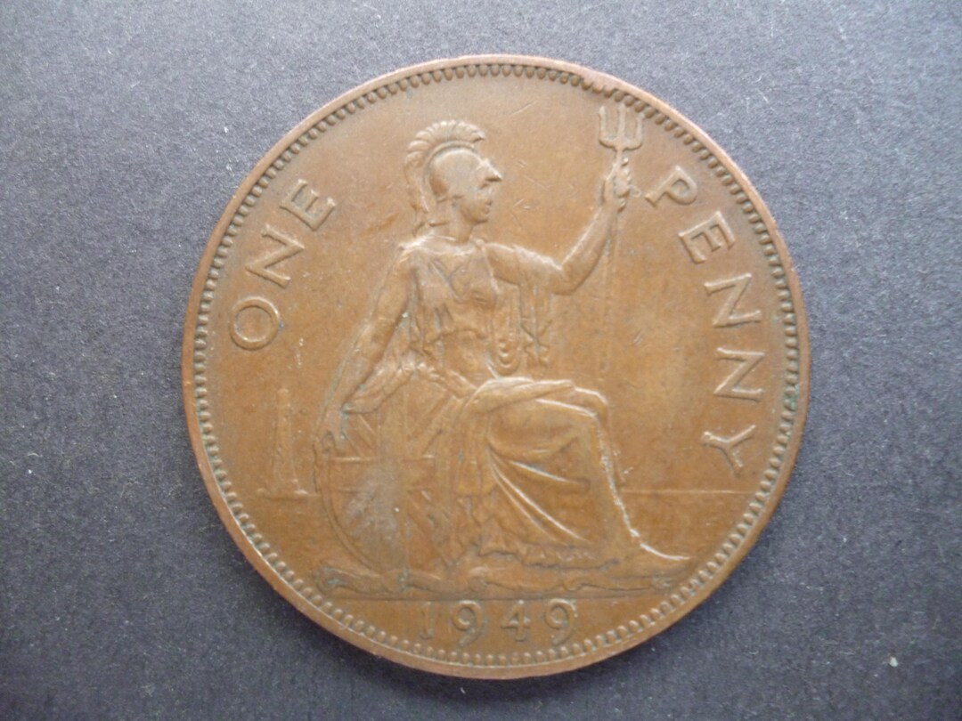 Great Britain 1949 One Penny Coin, King George the Sixth an Ideal Gift ...