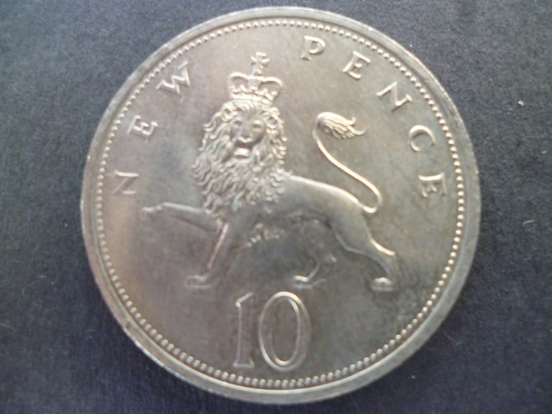 United Kingdom 1970 Ten Pence Coin 10p in Circulated used - Etsy