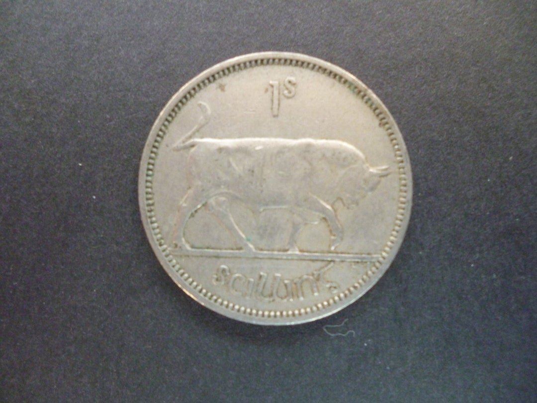 1951 Irish Shilling Coin: Bull & Harp, Craft Jewelry Making - Etsy