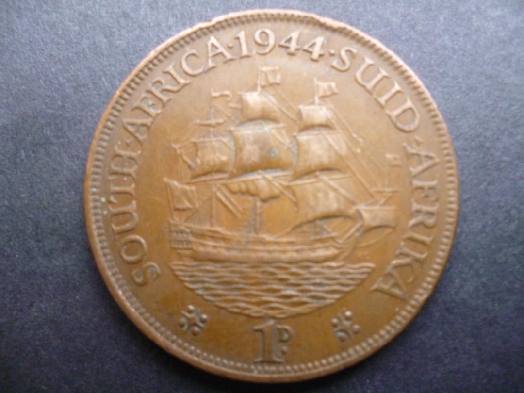 1944 South Africa Half Penny Coin: Dromedaris Ship, King George VI - Etsy