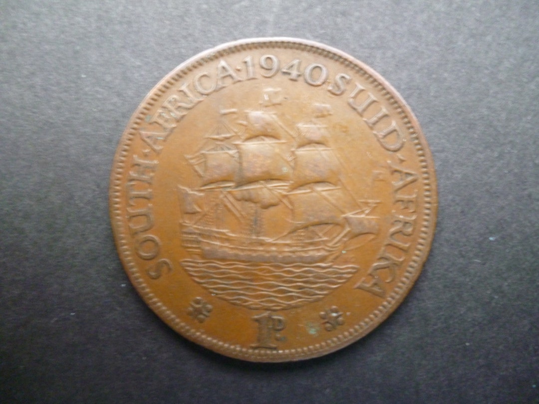 1940 South Africa Penny Coin: Dromedaris Ship, King George VI - Etsy