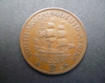 1940 South Africa Penny Coin: Dromedaris Ship, King George VI - Etsy