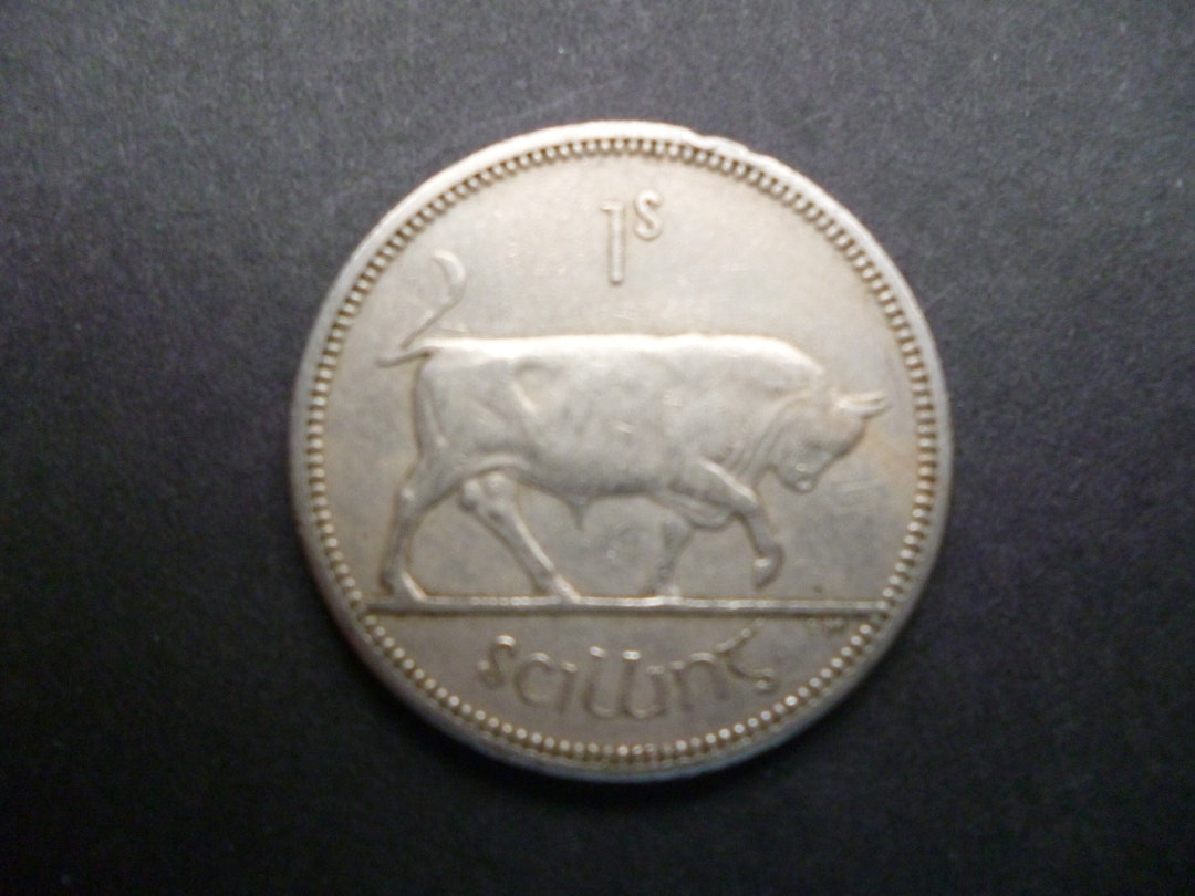 1962 Irish Shilling Coin: Bull & Harp, Craft Jewelry Making - Etsy