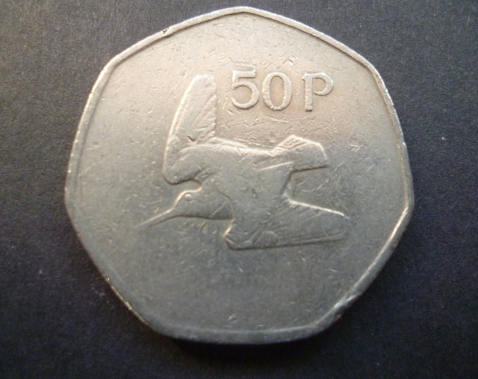 1975 Eire (ireland Republic) 50p Coin Featuring a Woodcock Bird, Ideal ...