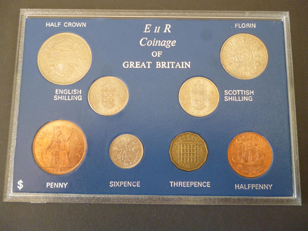 1963 British Coin Set: Queen Elizabeth II, 8-coin Collection - Etsy