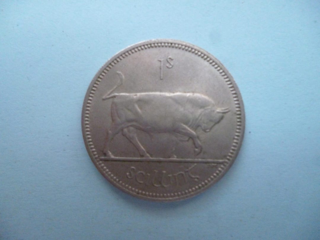 1959 Irish Shilling Coin: Bull & Harp, Craft Jewelry Making - Etsy