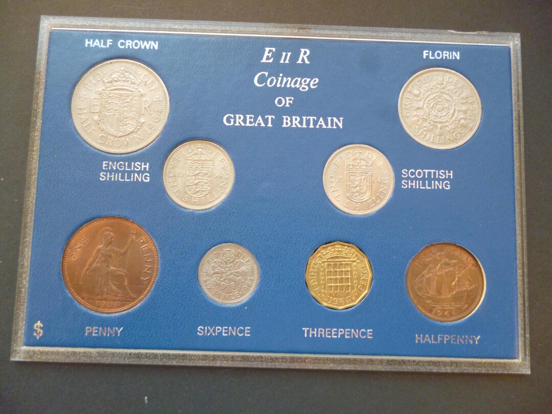 1964 British Coin Set: Queen Elizabeth II, 8-coin Collection - Etsy